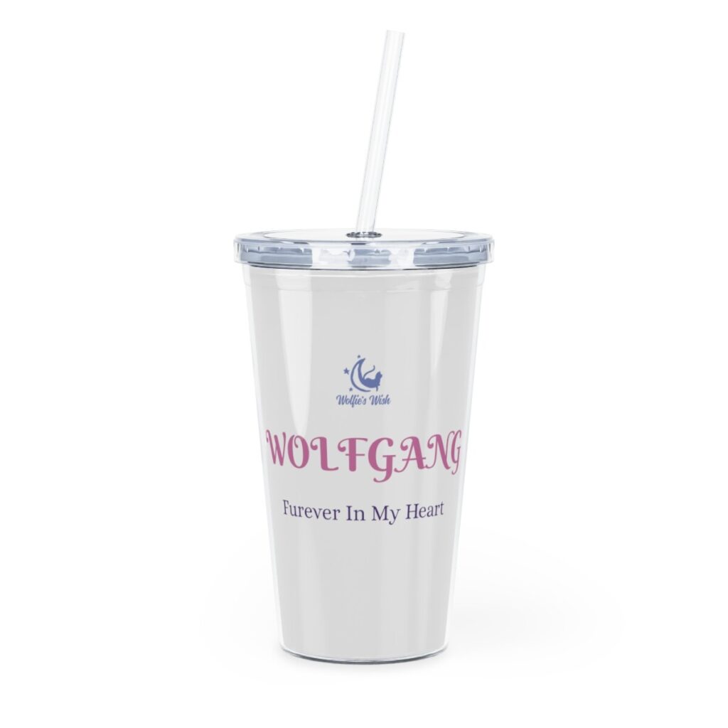 Custom Plastic Tumbler with Straw And Your Pet’s Name